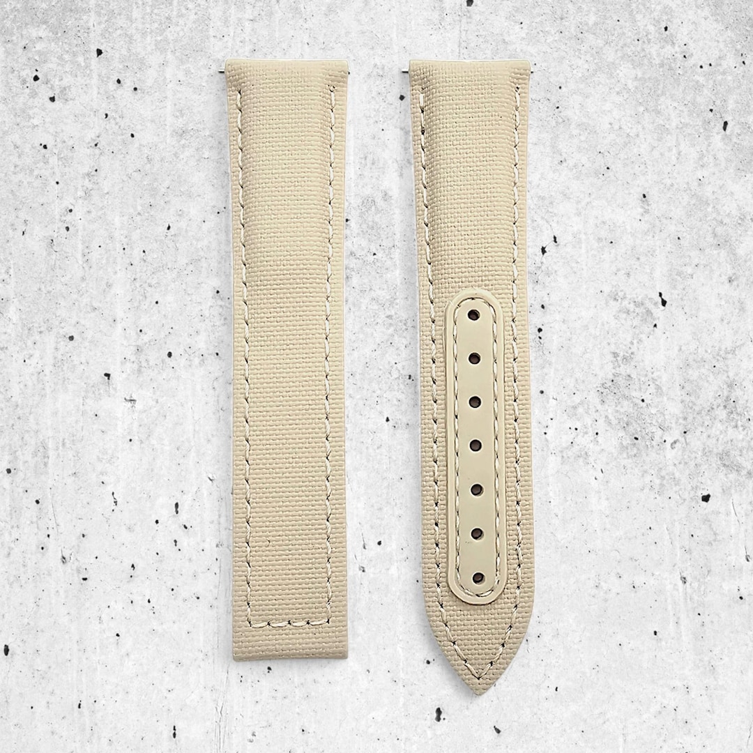 Premium Sailcloth Deployment Watch Strap Band 20mm 22mm Beige Quick ...