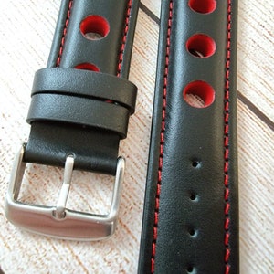 Watch Strap Band Rally Racing Premium Leather Mens 18mm 20mm 22mm 24mm ...