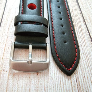 Watch Strap Band Rally Racing Premium Leather Mens 18mm 20mm 22mm 24mm ...