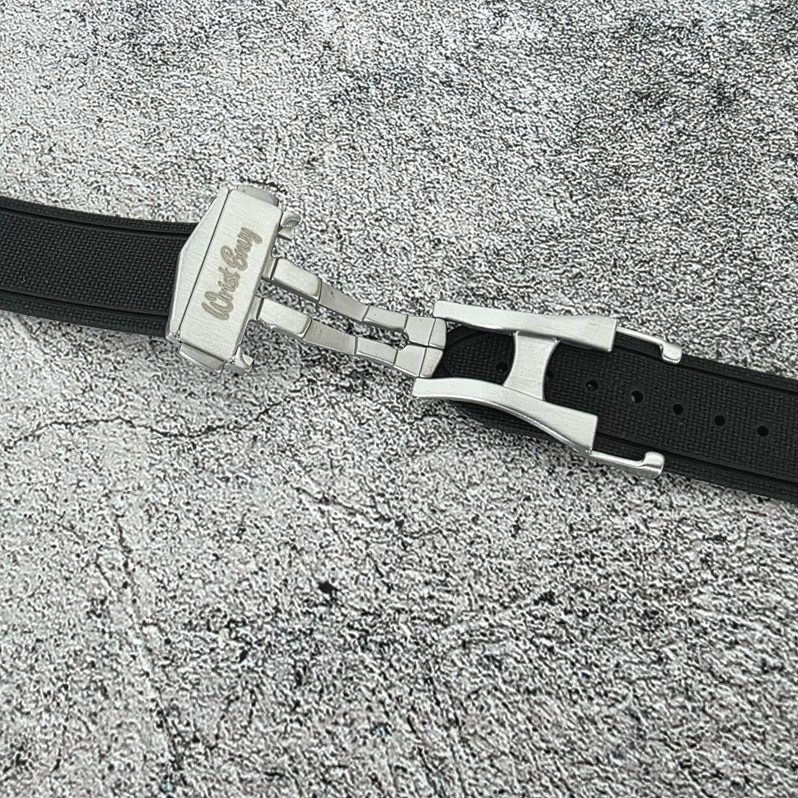 FKM Rubber Watch Strap Band Deployment Clasp Divers Quick Release 20mm ...