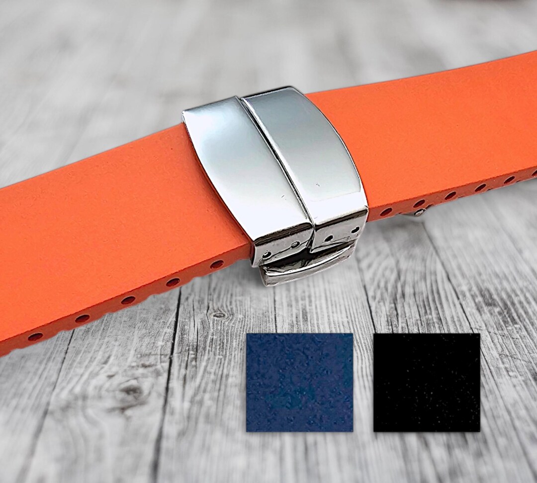 FKM Rubber Watch Strap: Cut-to-size Band With Butterfly Clasp - Etsy