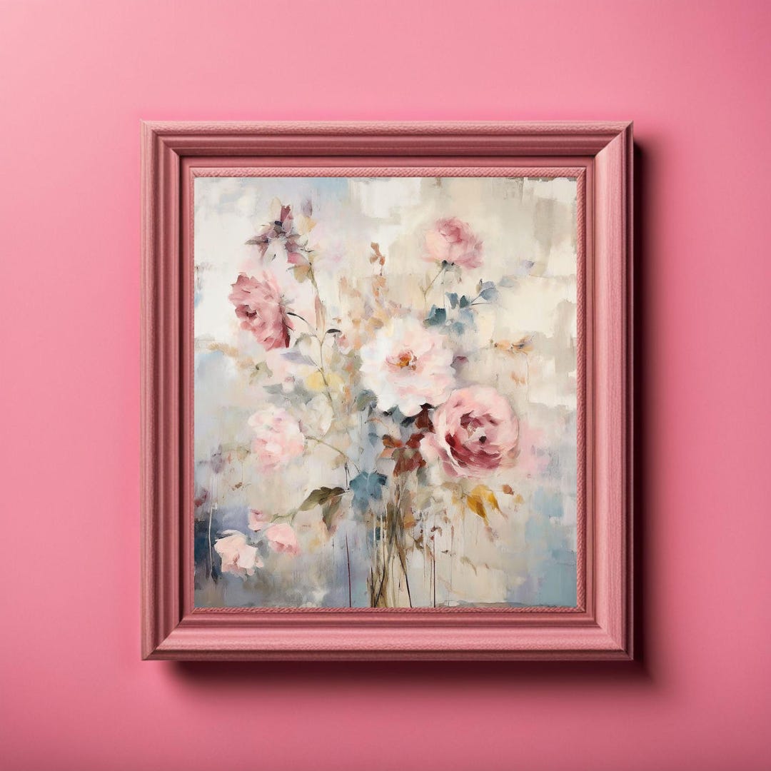 Grandma Chic Grandmacore Wall Art, Vintage Floral Canvas, Country Style ...