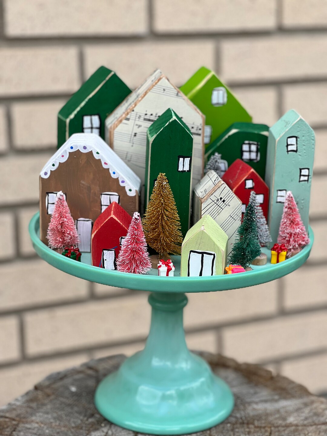 Painted Wooden Houses - Etsy