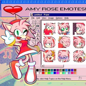 Amy Rose Pack | 12 Static Twitch/discord Emotes - Etsy