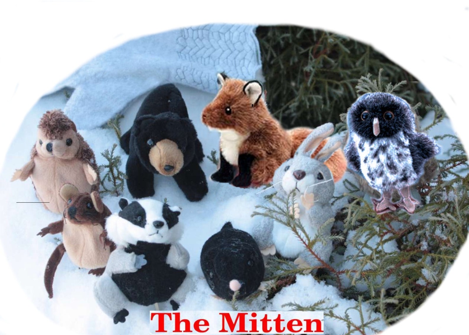 The Mitten Finger Puppet Gift Boxed Set Snow White Mittens & 8 Finger ...