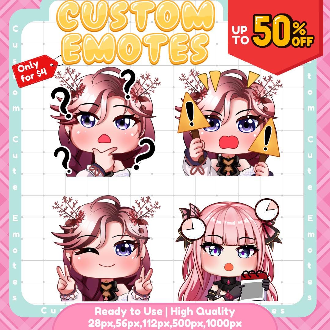Custom Twitch Emotes| Vtuber Emotes | Animated Emotes | Twitch Emote ...