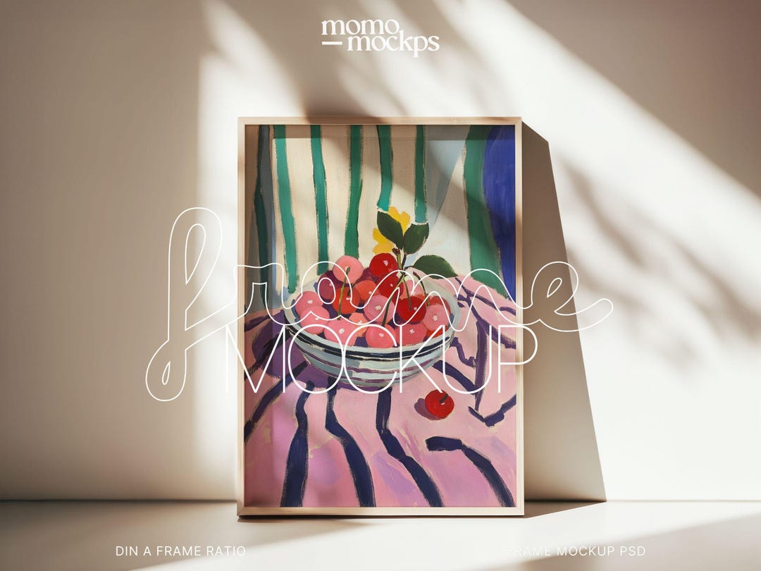 Leaning Frame Poster Mockup | Minimal Wood Frame Template for Prints ...