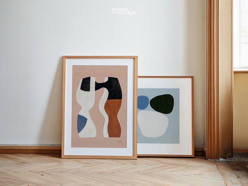 Leaning Frame Set X2 Mockup DIN A 4x5 Poster Mockup Gallery PSD Digital ...