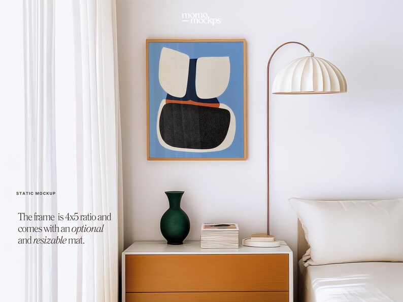 4x5 Frame Poster Mockup Scene PSD Digital Template for Artwork Display ...