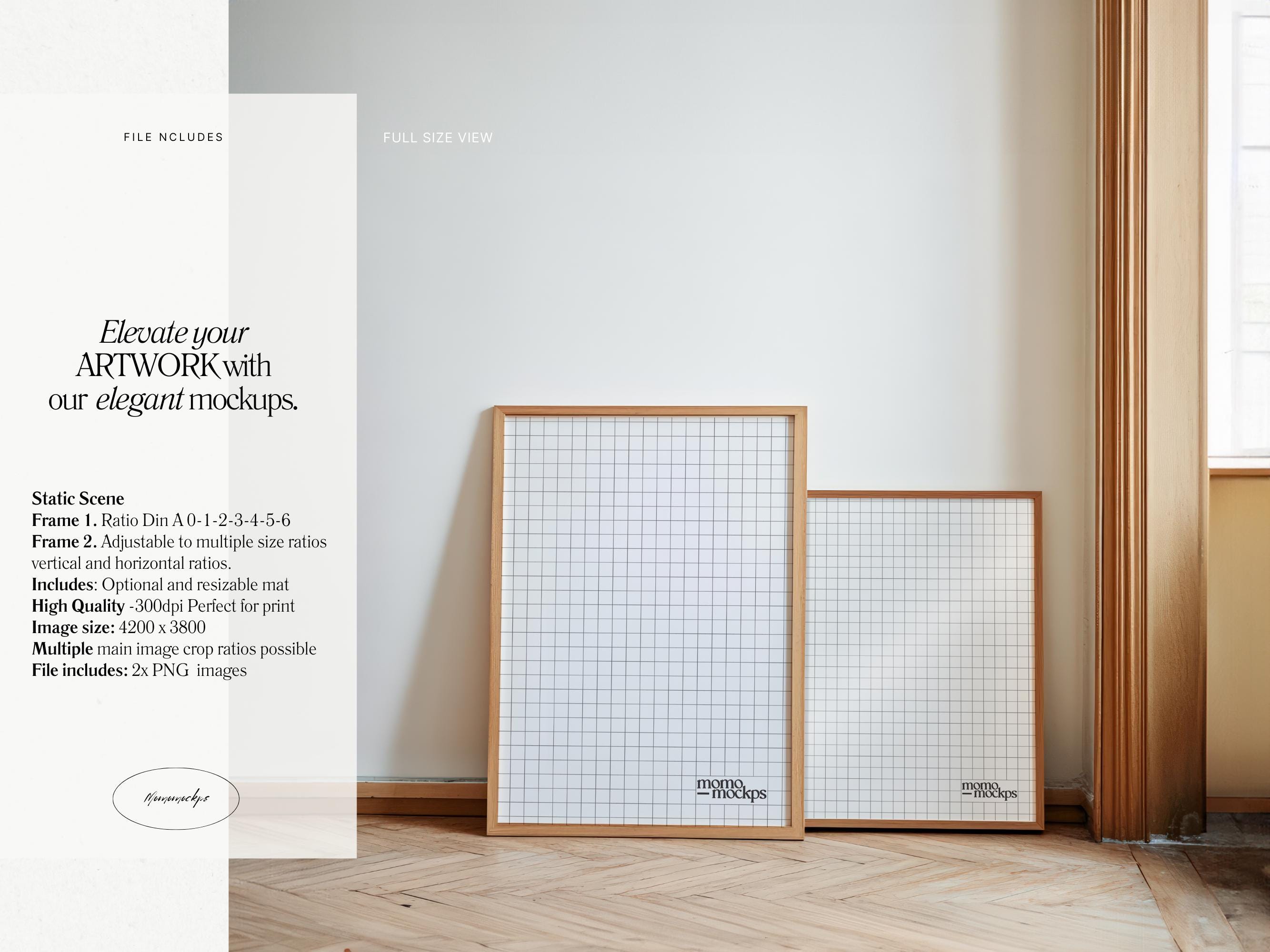 Leaning Frame Set X2 Mockup DIN A 4x5 Poster Mockup Gallery PSD Digital ...