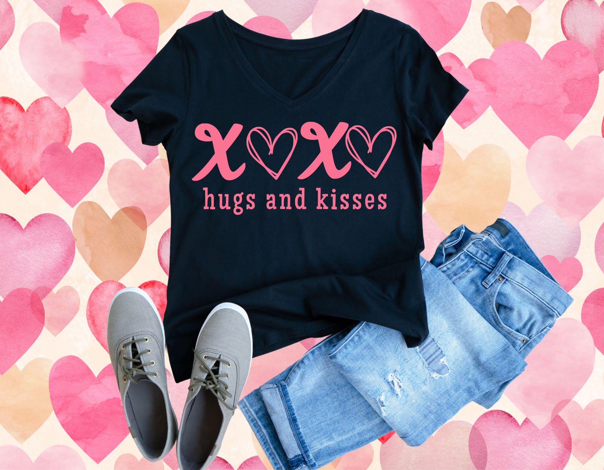 XOXO Hugs and Kisses PNG and SVG, Hugs and Kisses Gifts, Valentines Day ...