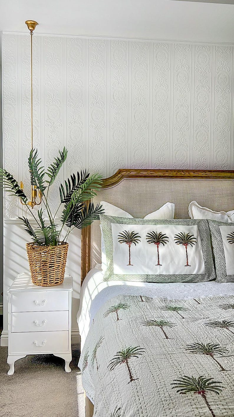 Palm Tree Kantha Quilt Palm Tree Bedding Indian Palm Tree Bedspread ...