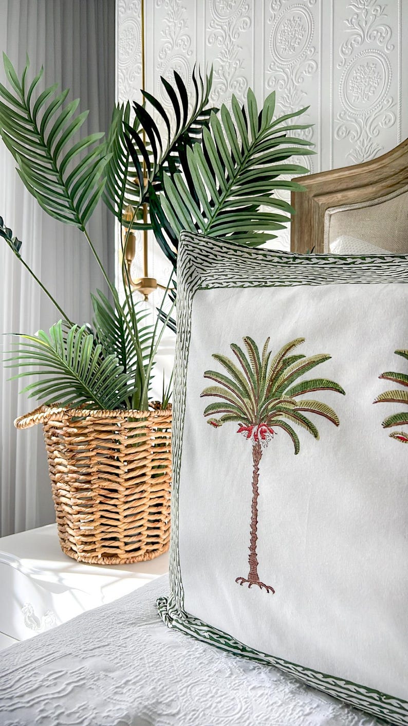Palm Tree Kantha Quilt Palm Tree Bedding Indian Palm Tree Bedspread ...