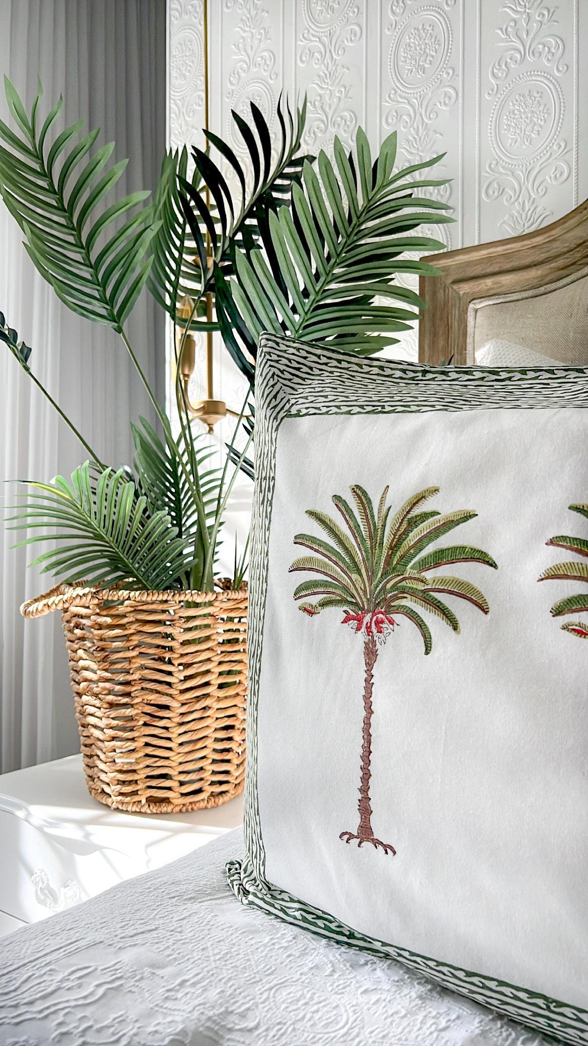 Palm Tree Kantha Quilt Palm Tree Bedding Indian Palm Tree Bedspread ...