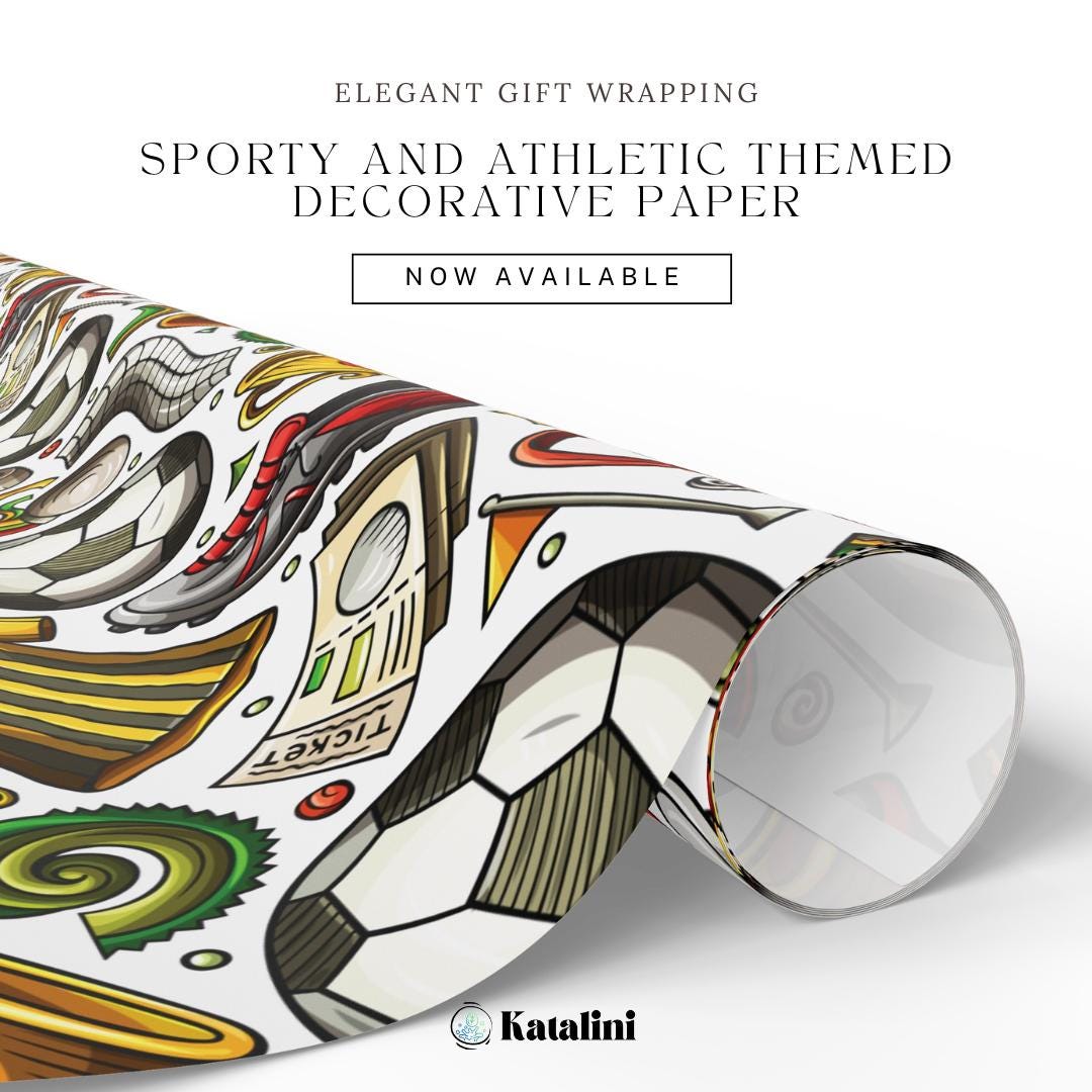 Sports Athlete Gift Wrapping Paper for Birthday Back to School ...