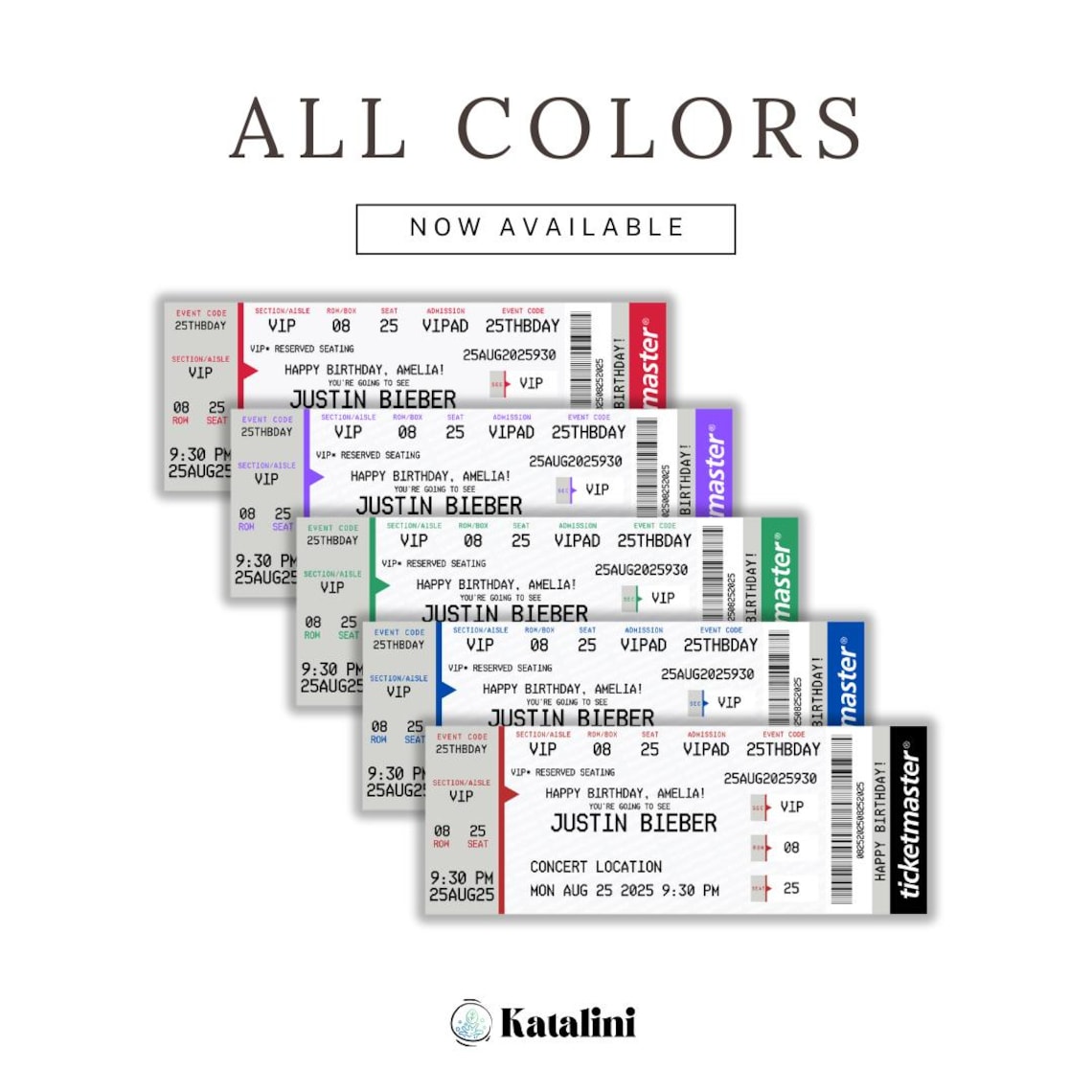 Custom Concert Ticket Template Personalized Event Ticket Surprise ...