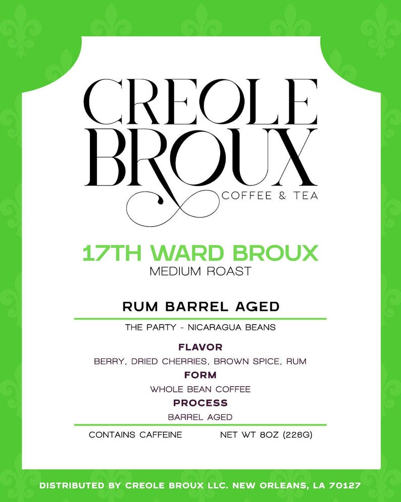 17th Ward Broux Medium Roast Rum Barrel Aged Coffee - Etsy