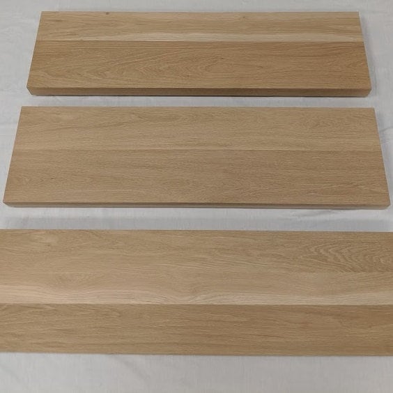 Thick Floating Wood Stair Treads - White Oak and Red Oak for Open Style ...