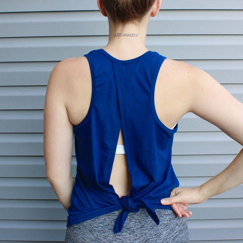 Open Back Workout Shirt - Etsy