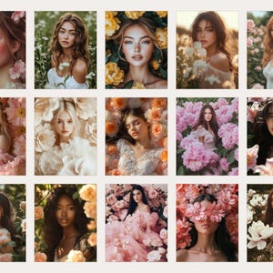 Luxuriant Female Model Stock Photo Flower Digital Marketing Floral Muse ...