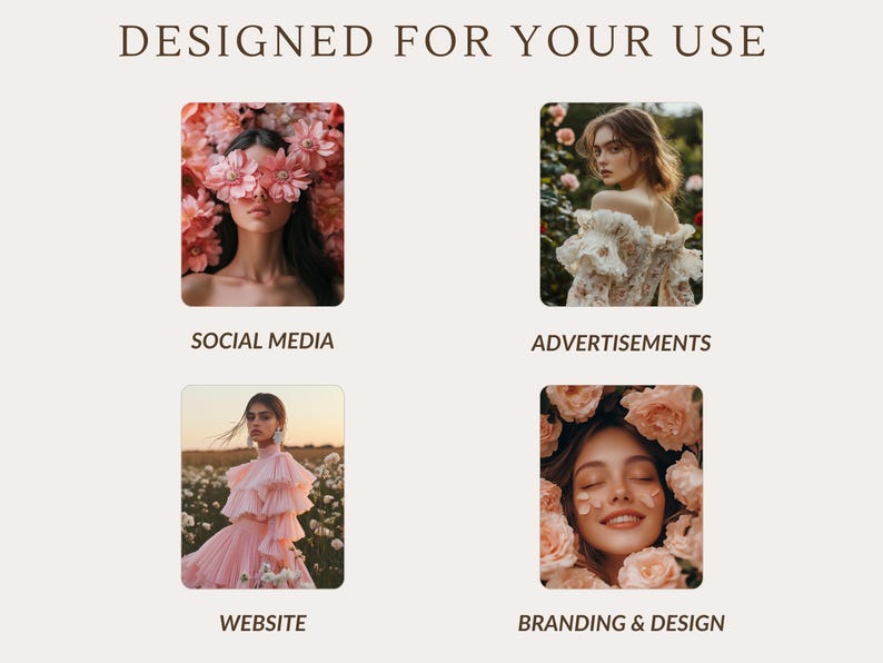 Luxuriant Female Model Stock Photo Flower Digital Marketing Floral Muse ...