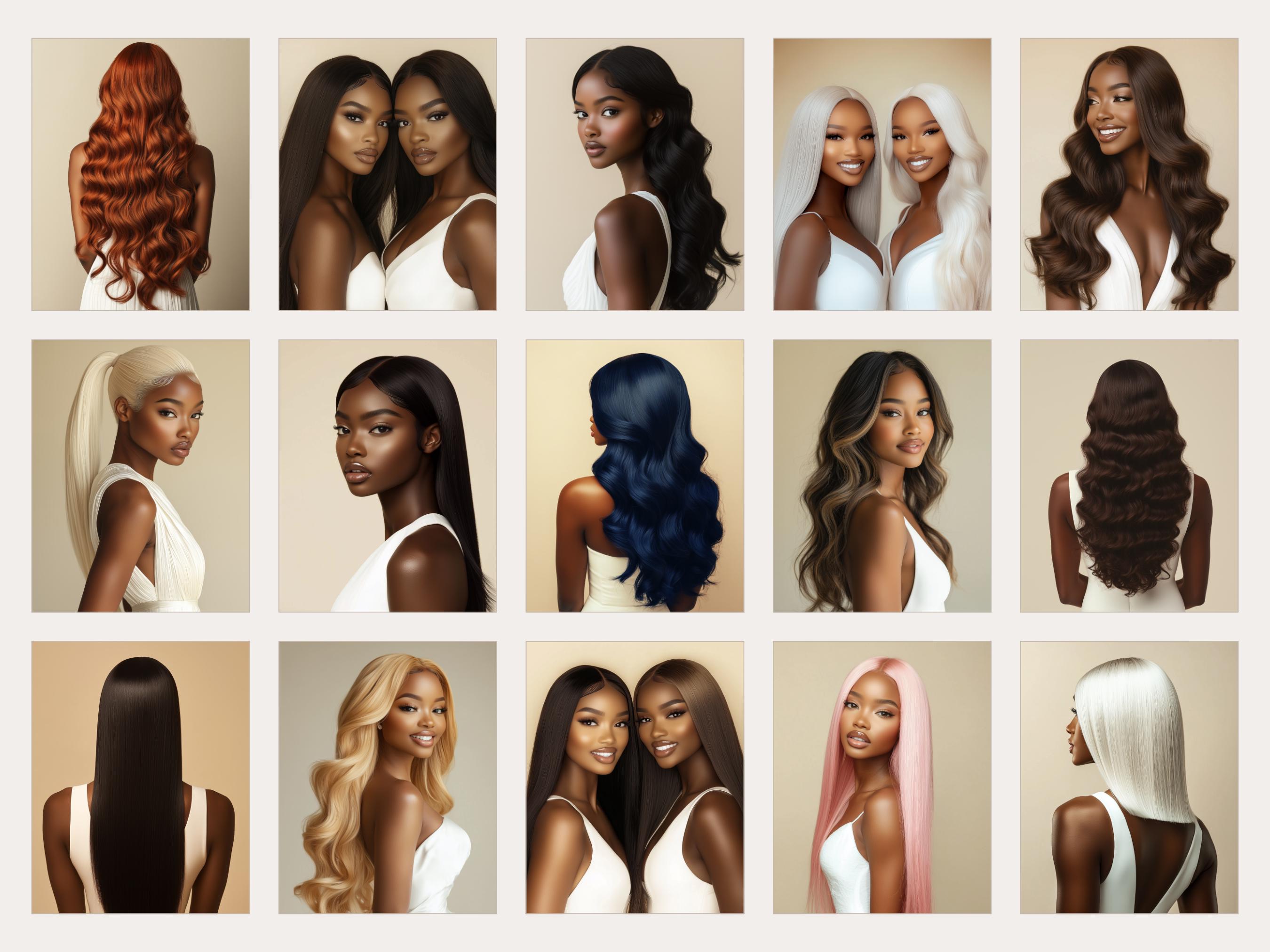 Melanin Stock Photos Hair Luxurious Beautiful Female Models Hair ...