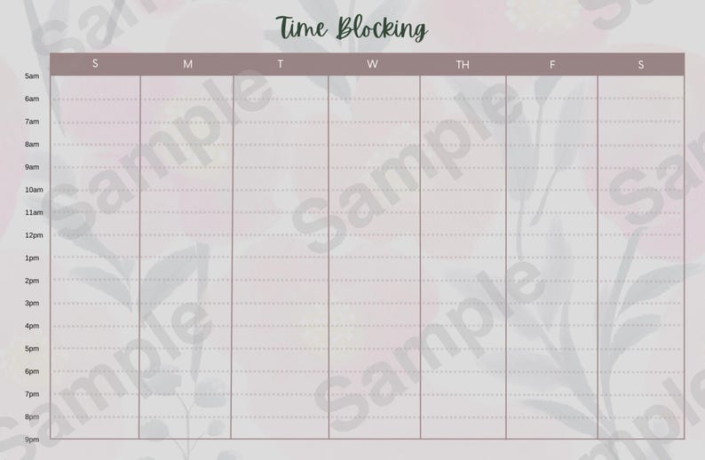 Time Blocking Schedule Printable | Planner Template | Long Sized - Etsy