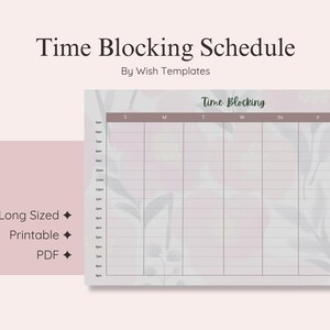 Time Blocking Schedule Printable Planner Template Long Sized - Etsy