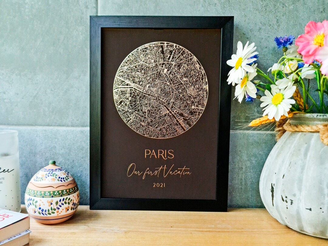 Custom Gold Foil City Map Artwork: Celebrate Our Romantic City History ...