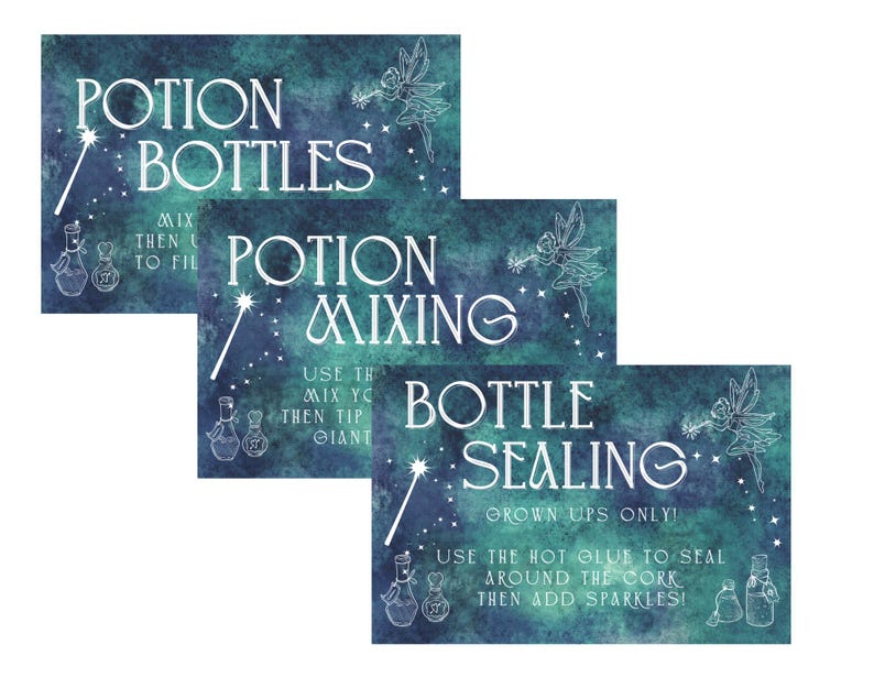 Magical Potion Party Printable Spell Recipe Cards Kids Party Activities ...
