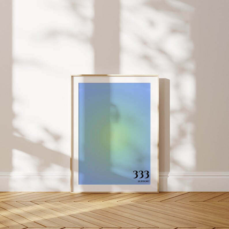 333 Blue Aura Angel Number Poster Aura Wall Art Angel Number Poster ...