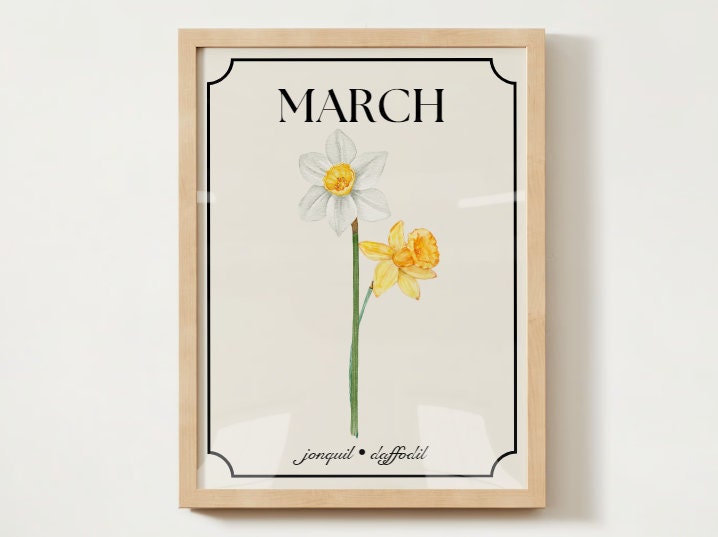 March Birth Month Flower Digital Print | March Birth Flower | Digital ...