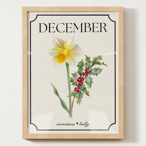 December Birth Month Flower Digital Print December Birth Flower Digital ...