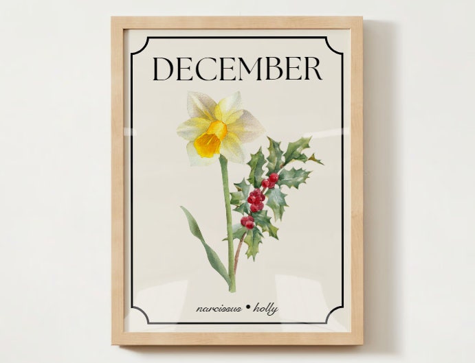 December Birth Month Flower Digital Print | December Birth Flower ...