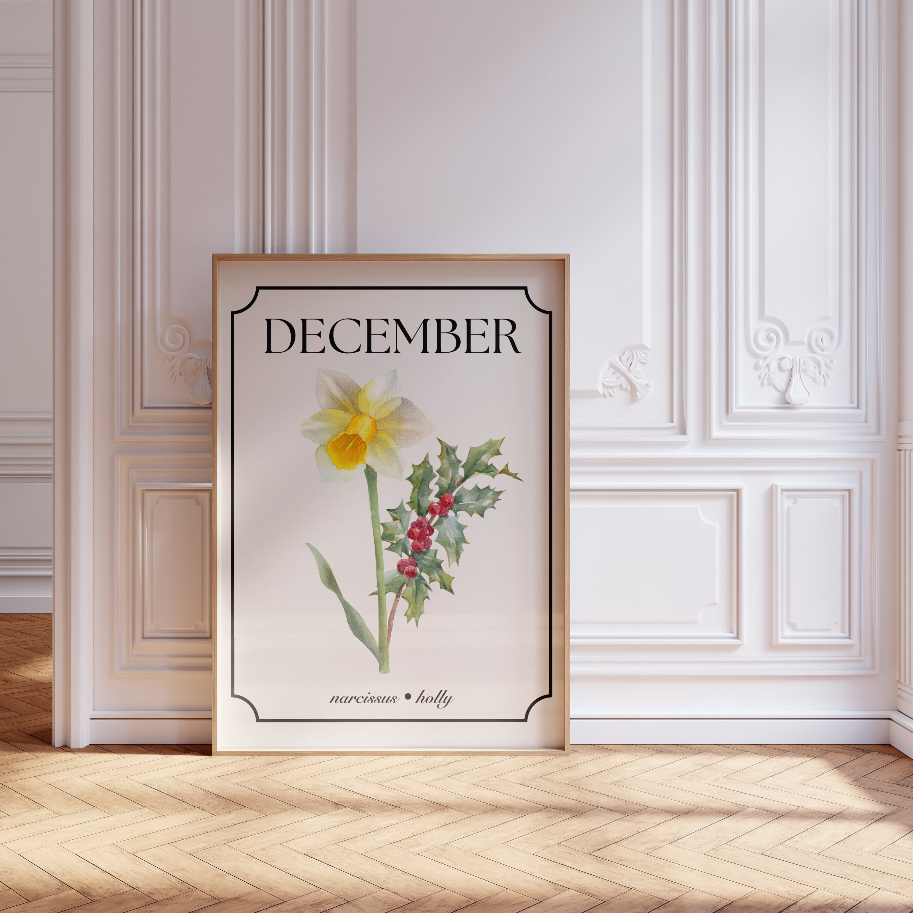 December Birth Month Flower Digital Print | December Birth Flower ...