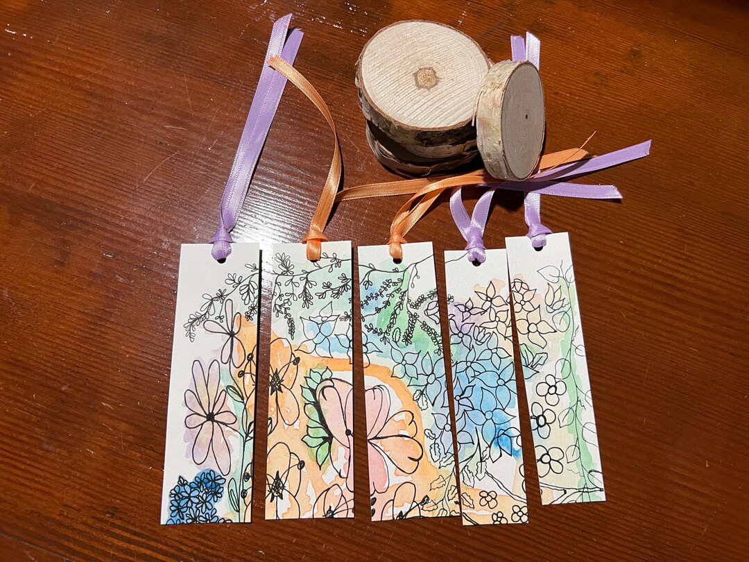 Bookmarks With Ribbons Set of 5 - Etsy