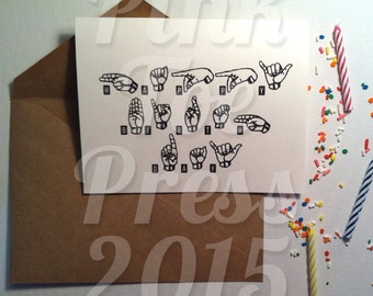 Sign language card | Etsy