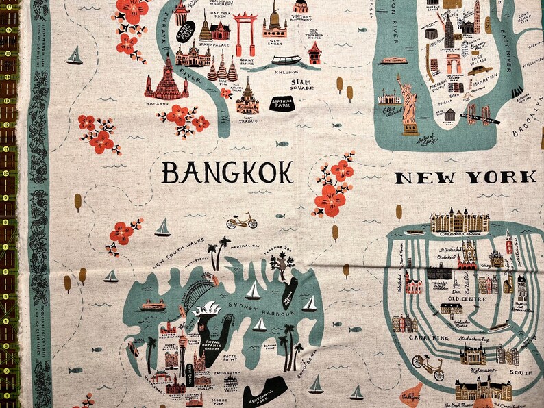 Rifle Paper Co Les Fleurs / City Maps / Canvas Panel - Etsy