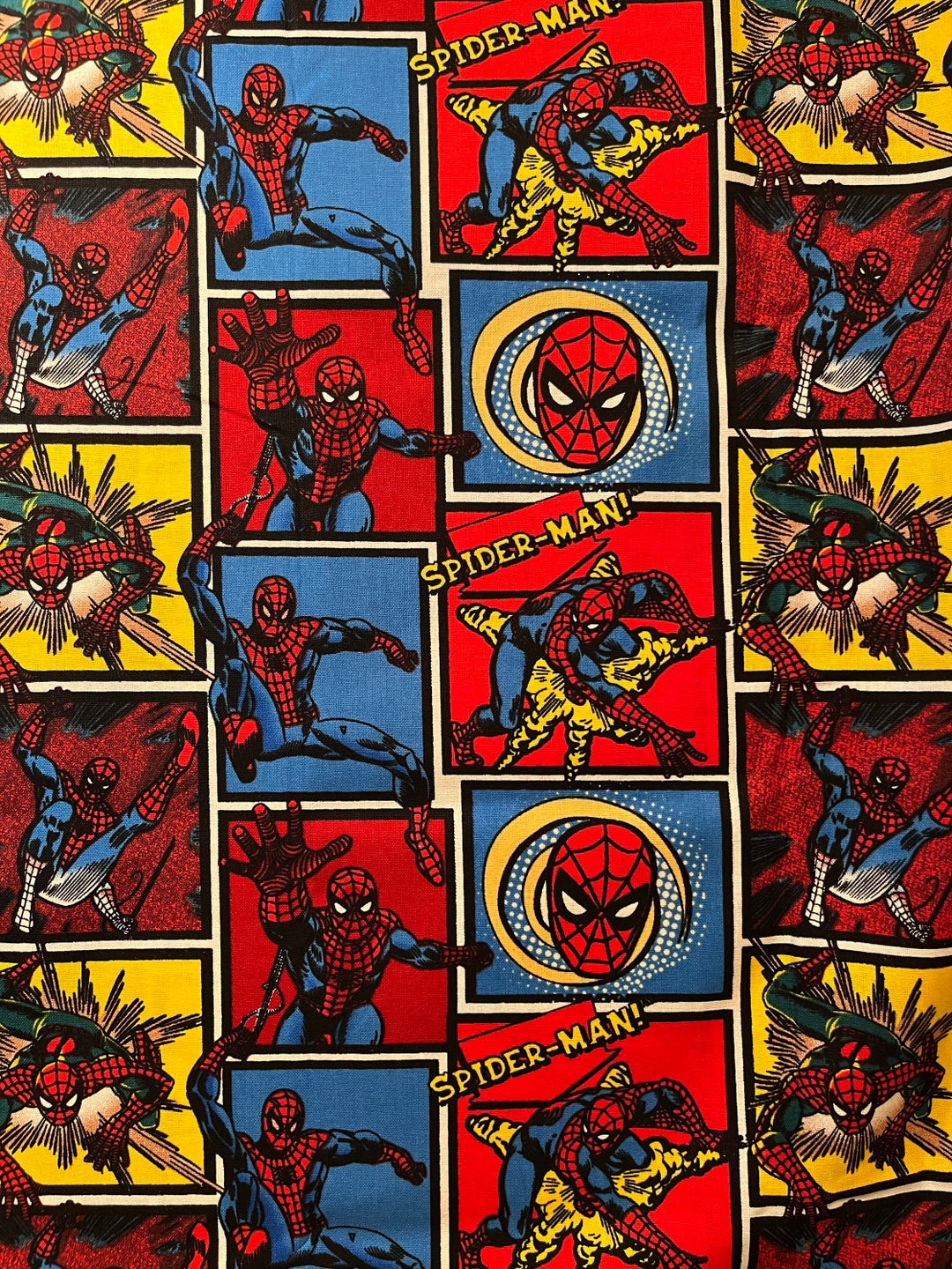 SPIDER MAN Cotton Fabric Sold by the Half Yard - Etsy