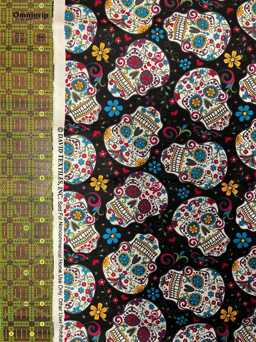 Colorful Sugar Skulls - Calaveras - Sold by the Half Yard - Etsy