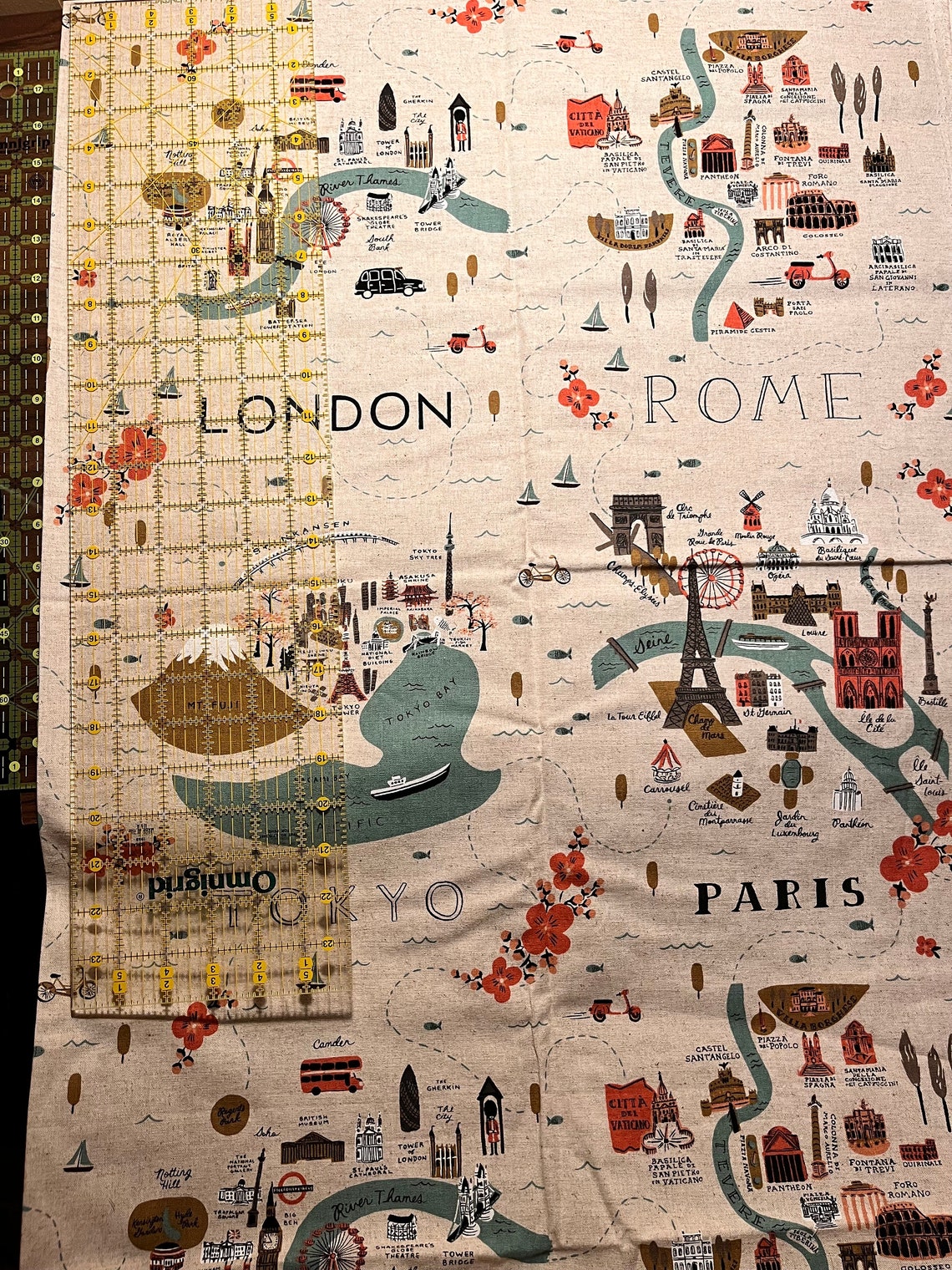 Rifle Paper Co Les Fleurs / City Maps / Canvas Panel - Etsy
