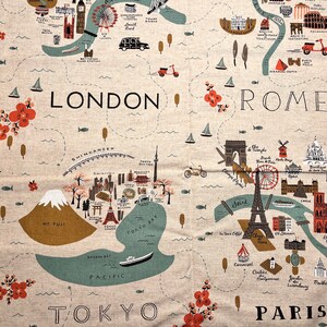 Rifle Paper Co Les Fleurs / City Maps / Canvas Panel - Etsy