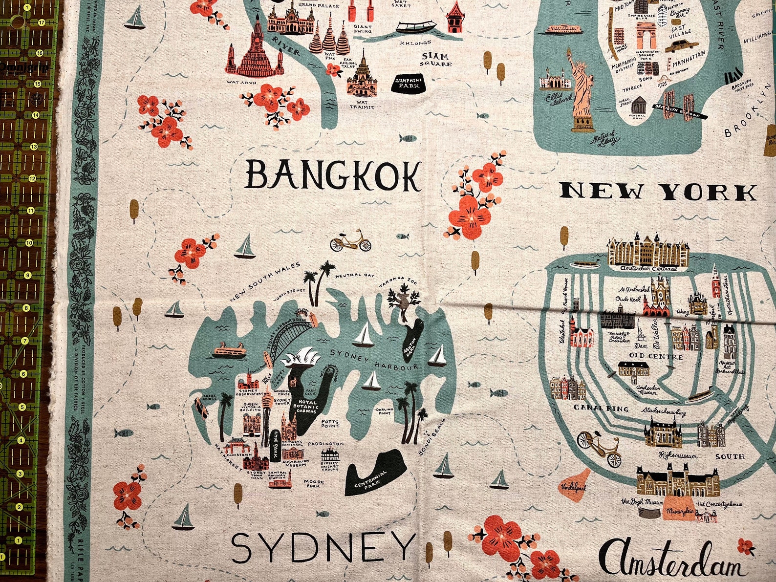 Rifle Paper Co Les Fleurs / City Maps / Canvas Panel - Etsy