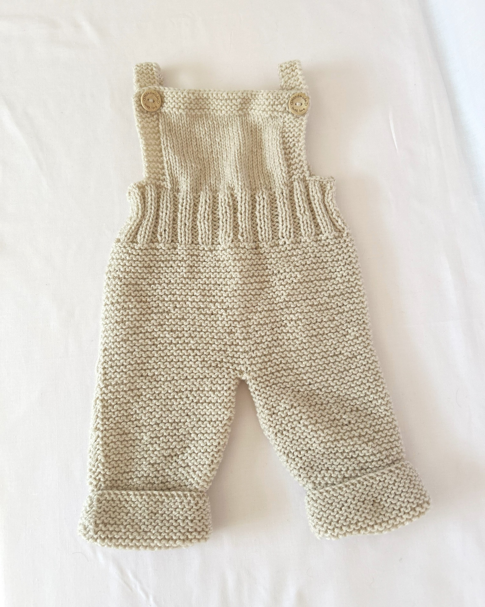 Hand Knitted Baby Dungaree Romper Set: Gender Neutral 0-3 and 3-6 ...