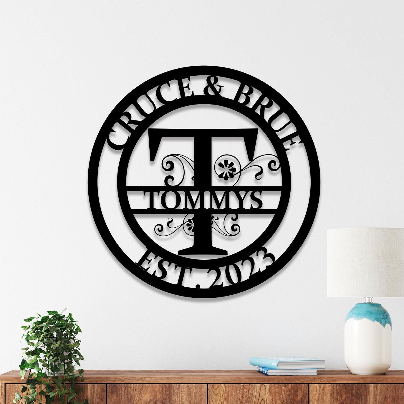 Custom Last Name Metal Logo, Gallery Wall Decor, Surname Metal Logo ...