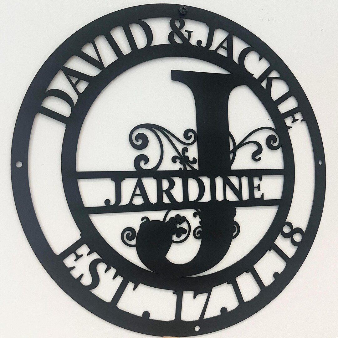 Custom Last Name Metal Logo, Gallery Wall Decor, Surname Metal Logo ...