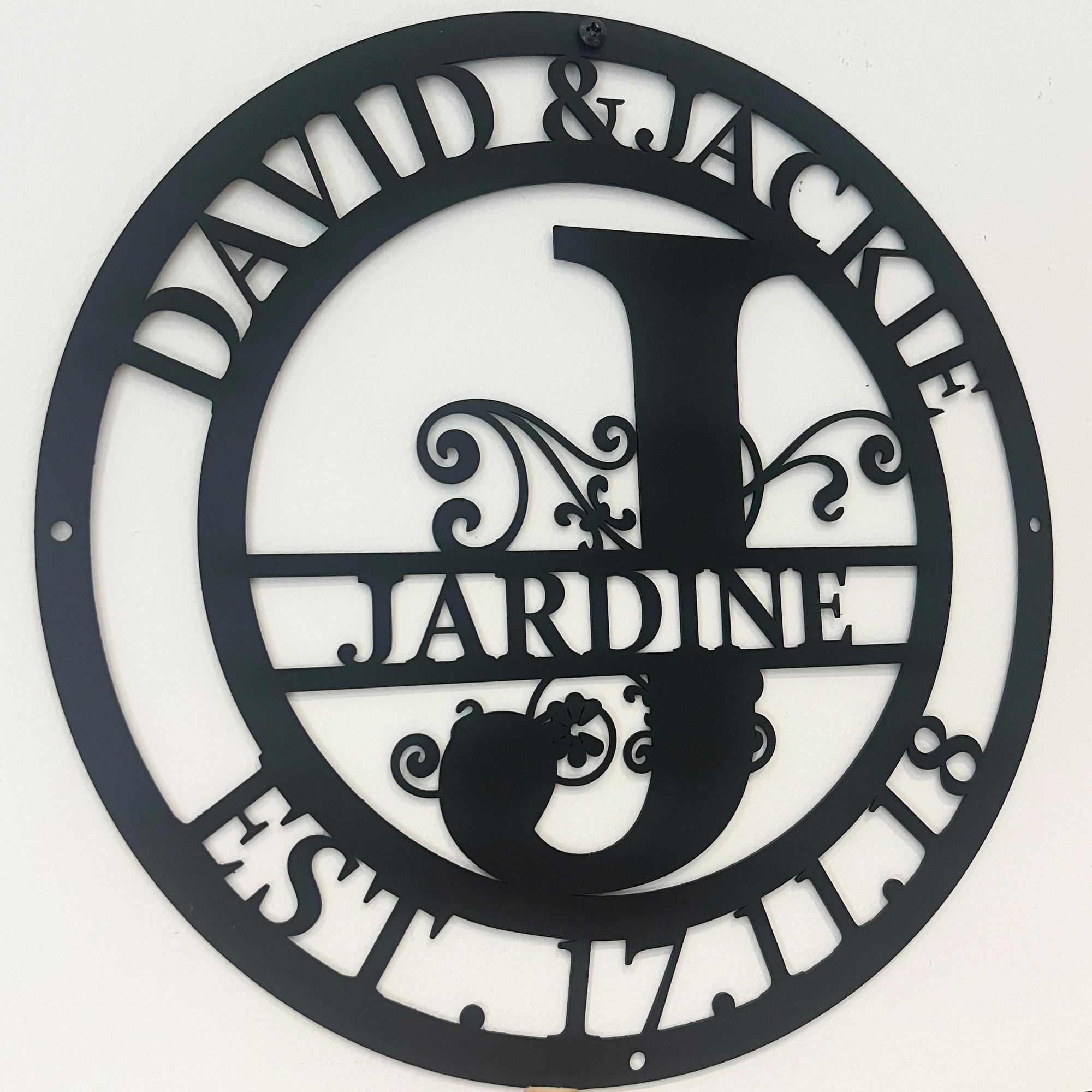 Custom Last Name Metal Logo, Gallery Wall Decor, Surname Metal Logo ...