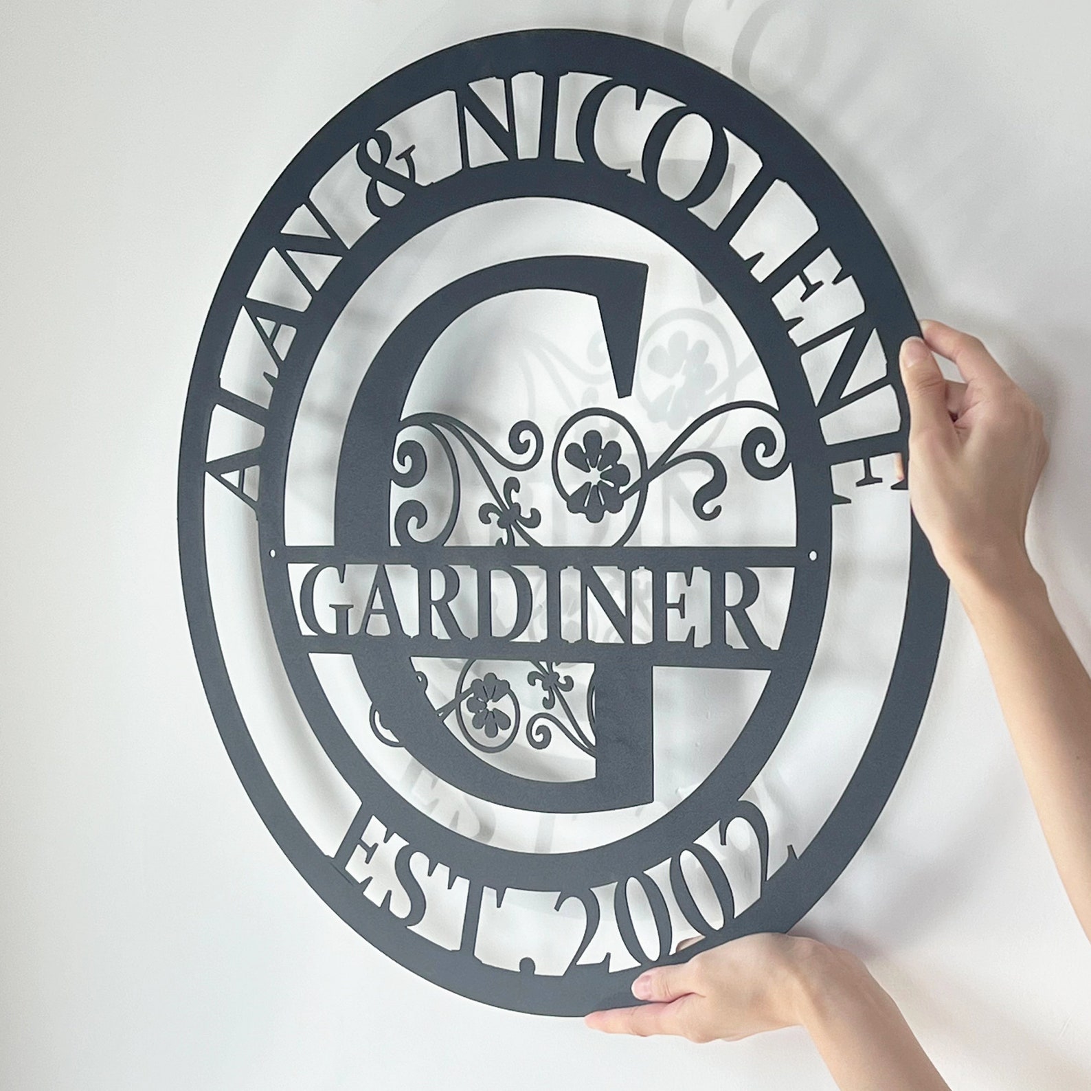 Custom Last Name Metal Logo, Gallery Wall Decor, Surname Metal Logo ...