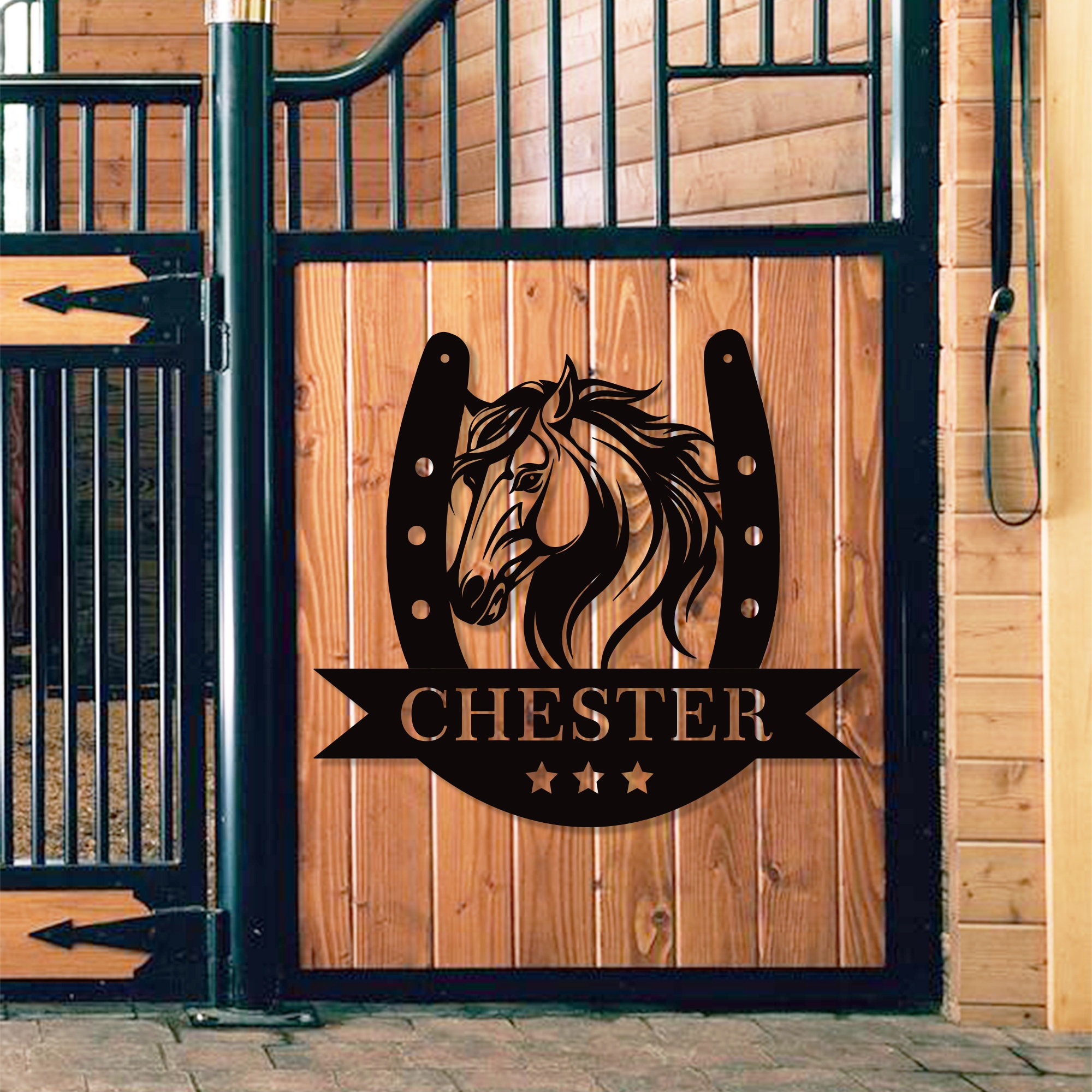 Personalized Horse Metal Sign, Custom Metal Horseshoe Sign ...