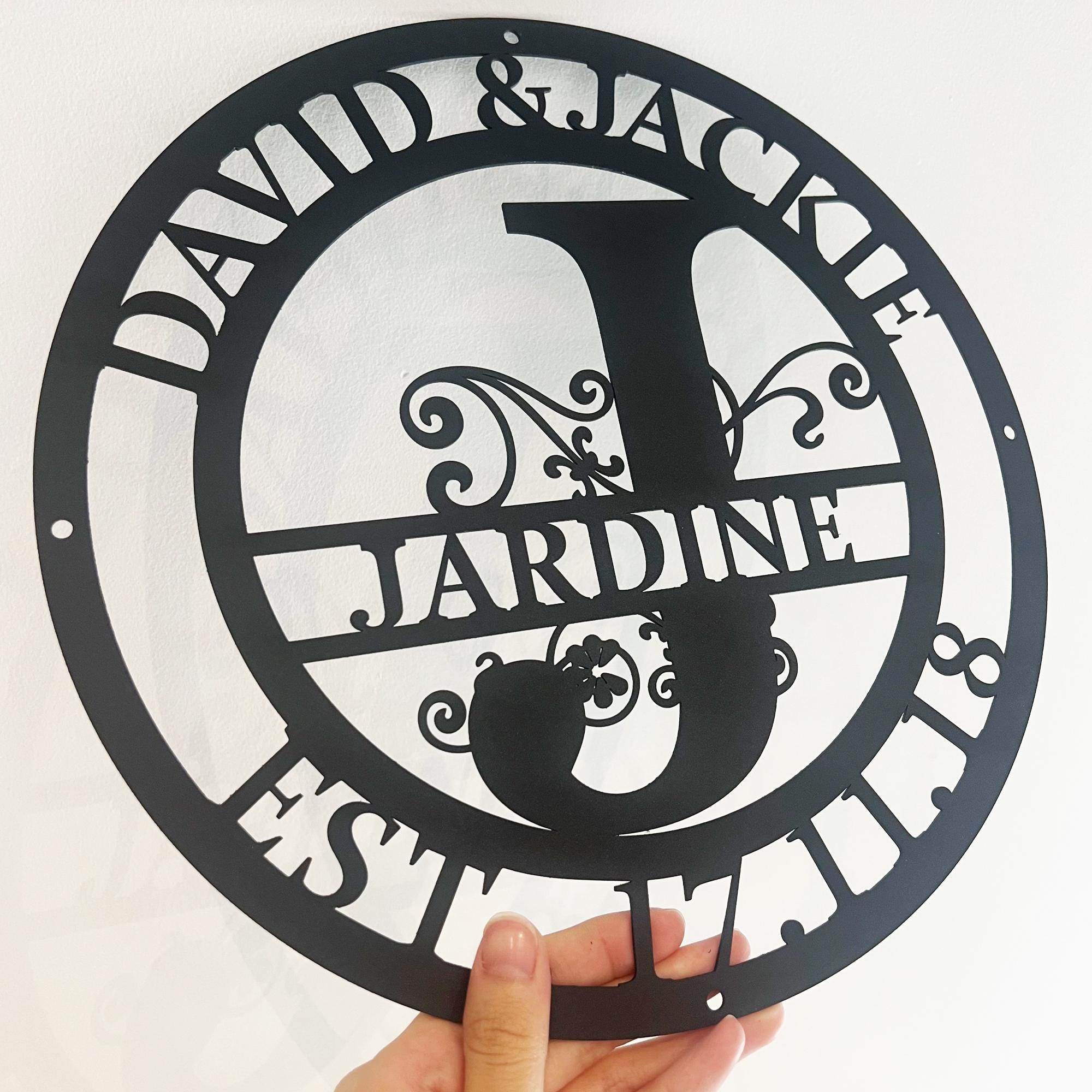 Custom Last Name Metal Logo, Gallery Wall Decor, Surname Metal Logo ...